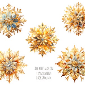 Gold Snowflakes Clipart, Snow Clipart, Winter Clipart, Christmas ...