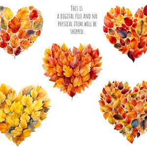Autumn Heart Clipart. Floral Clipart, Leaves Clip Art, Fall Boho ...