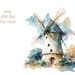 Mill Clipart, Png. Windmill Clipart. Village House Clipart. Cottage ...