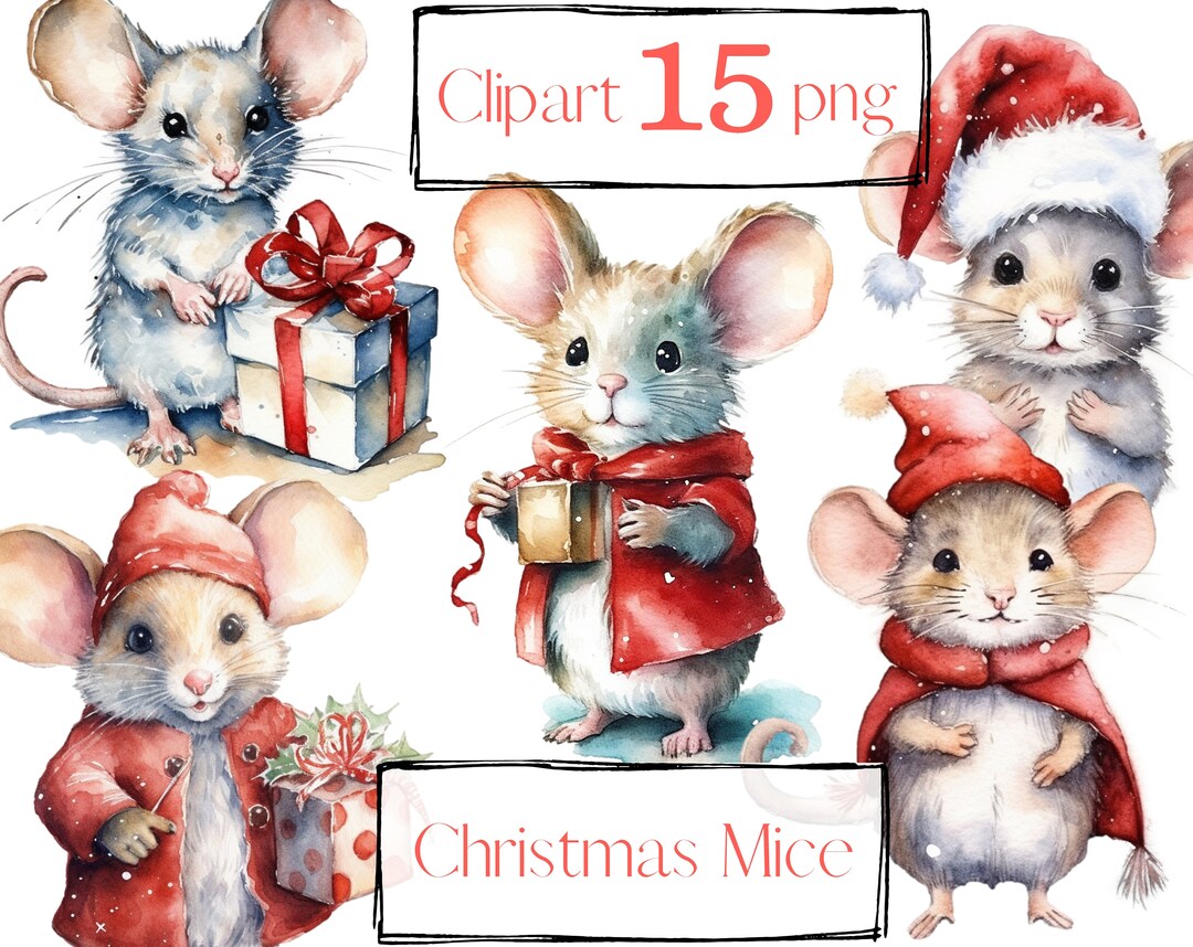 Christmas Mouse Clipart, Winter Mice Clipart Winter Clipart, Kid ...