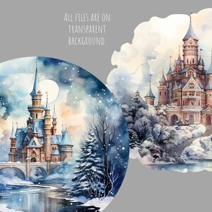 Winter Castle Clipart, Png. Palace. Christmas Clipart. Digital ...