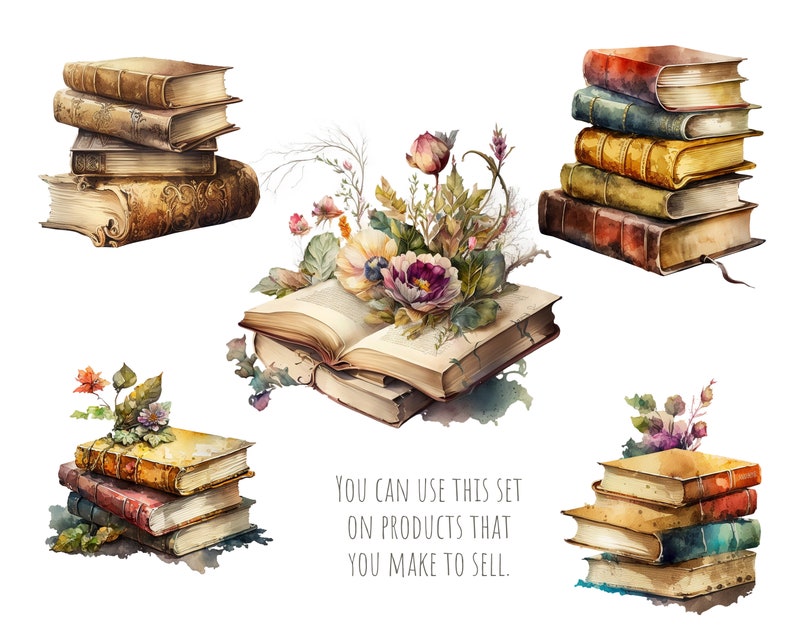 Book Clipart Books Bundle Reading Clipart Library Clipart - Etsy