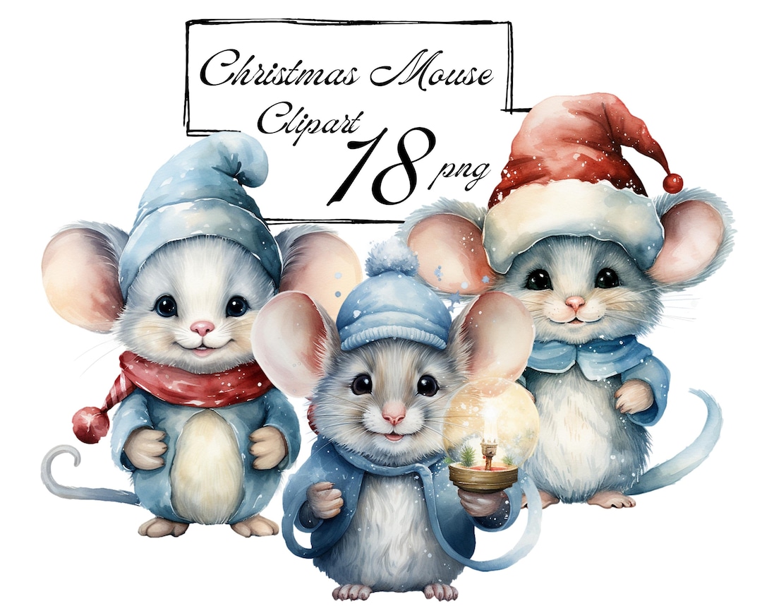 Christmas Mouse Clipart, Winter Mice Clipart Winter Clipart, Kid ...