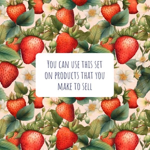 Strawberry Digital Paper, Berries, Seamless Pattern, Summer Pattern ...