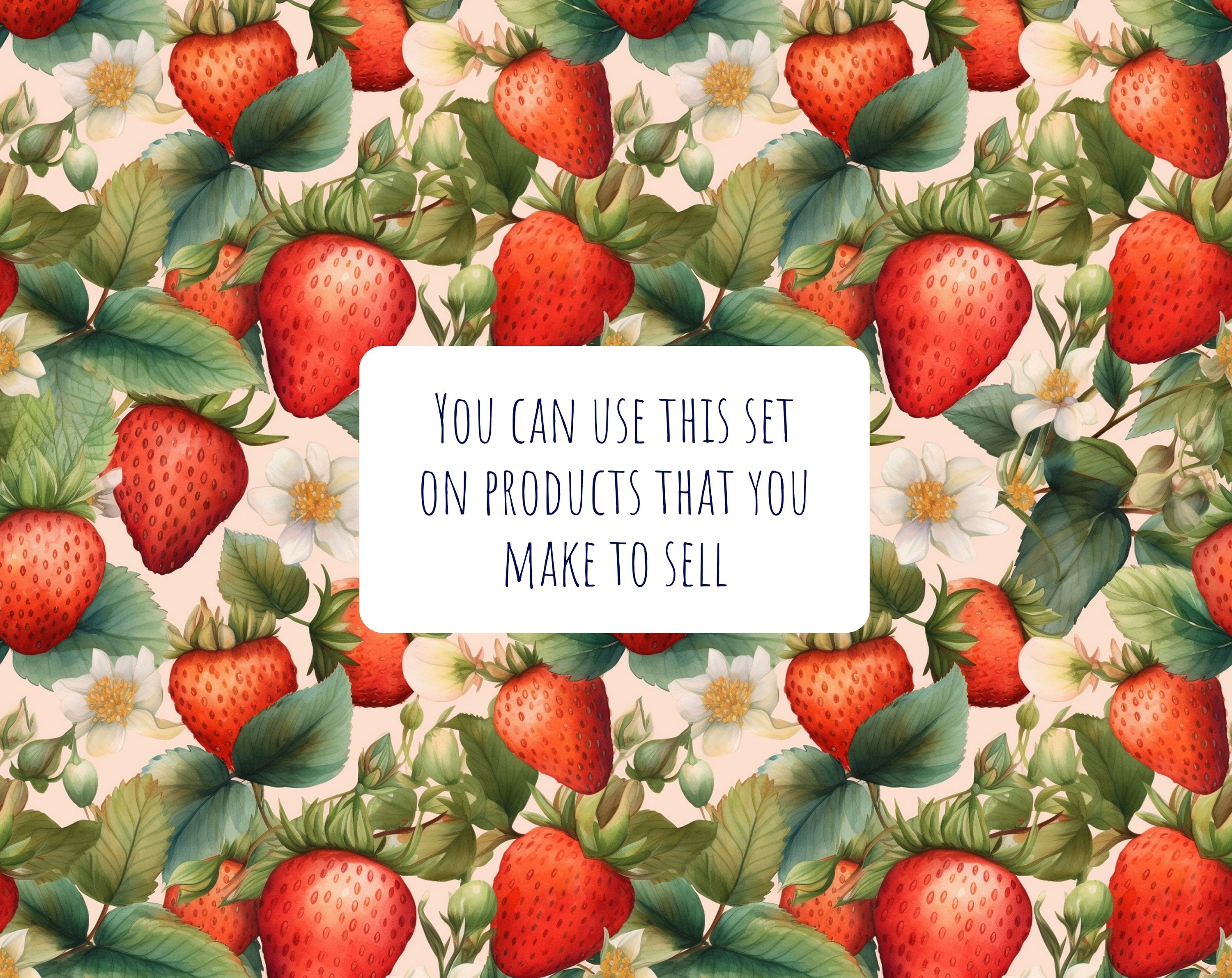 Strawberry Digital Paper, Berries, Seamless Pattern, Summer Pattern ...