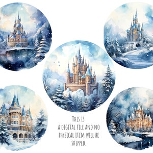 Winter Castle Clipart, Png. Palace. Christmas Clipart. Digital ...