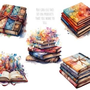 Book Clipart Books Bundle Reading Clipart Library Clipart - Etsy