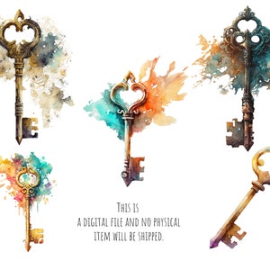 Key Clipart. Vintage Clipart, Retro Clip Art, Boho. Old Key, Png ...