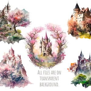 Spring Castle Clipart, Palace Clip Art, Png. Digital Watercolor. Free ...