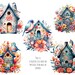 Birdhouse Clipart, Easter, Spring Bird Clipart, Floral Clip Art, Png ...