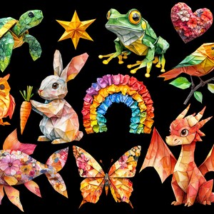 Origami Bundle. Origami Clipart, Paper Png. Stickers, Digital Download ...