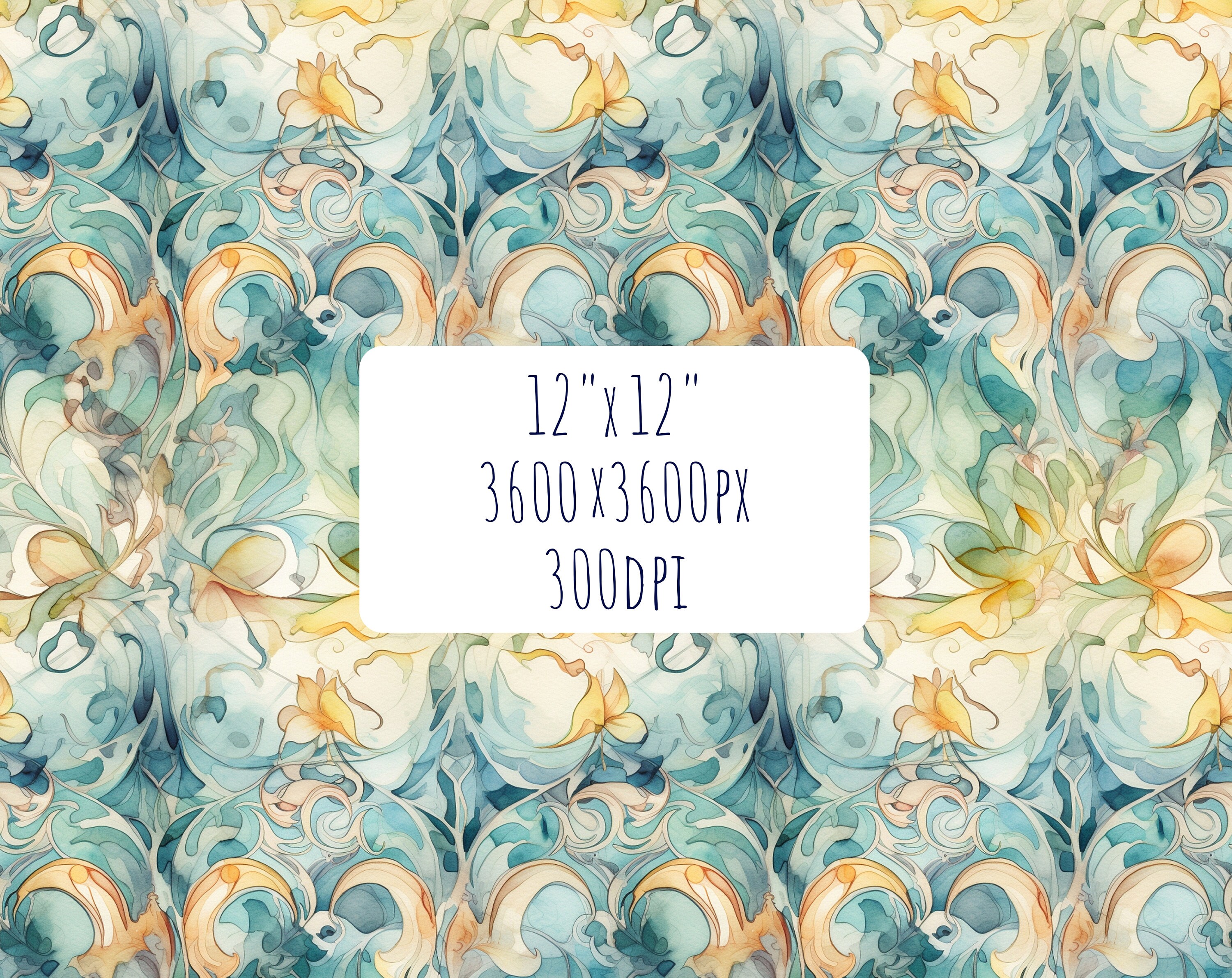 Art Nouveau Digital Paper, Geometric Seamless Patterns (JPG, 300 Dpi ...