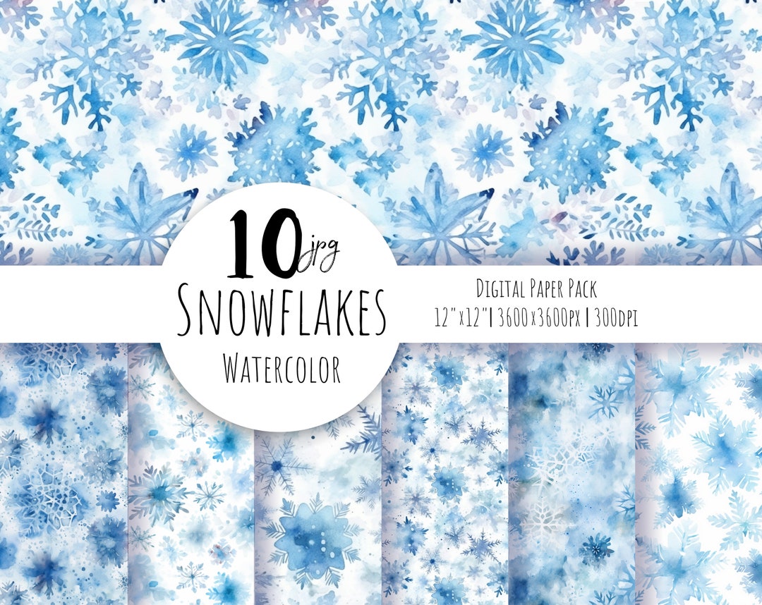 Snowflakes Digital Paper, Seamless Pattern, Sky Pattern. Snow Clipart ...