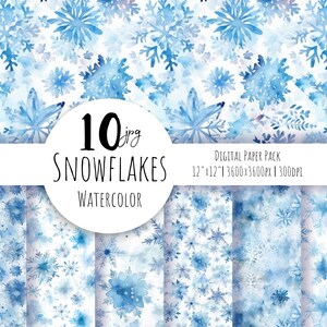 Snowflakes Digital Paper, Seamless Pattern, Sky Pattern. Snow Clipart ...
