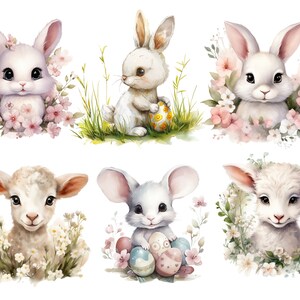 Easter Bundle. Spring Clipart, White Floral Clip Art, Boho Easter ...