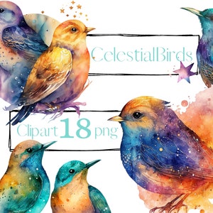 Magic Birds Clipart, Celestial Birds Clipart, Celestial Clip Art ...