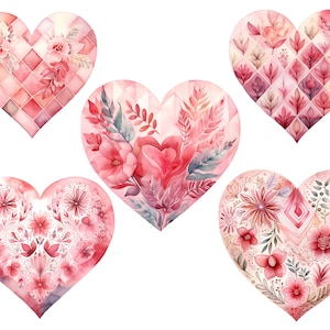 Pink Heart Clipart. Valentines Clipart, Love Clip Art, Wedding PNG ...