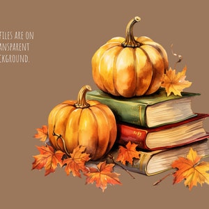 Autumn Book Clipart Books Bundle Reading Clipart Library - Etsy