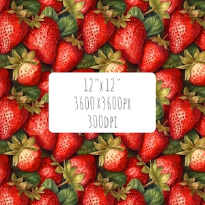 Strawberry Digital Paper, Berries, Seamless Pattern, Summer Pattern ...