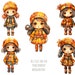 Autumn Girls Clipart Fall Clipart Autumn PNG Autumn Junk - Etsy