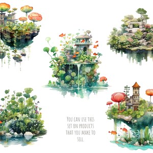 Magic Garden Clipart, Png. Digital Watercolor. Free Commercial Use ...