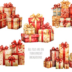Christmas Gift Clipart. Present Clipart. Christmas Clipart. Red Gold ...