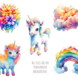 Rainbow Unicorn Clipart. Nursery Clipart. Magic Clipart, Kid Clipart ...
