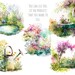 Spring Garden Clipart, Floral Clip Art, Png. Digital Watercolor. Free ...