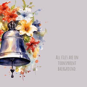 Bell Clipart. Vintage Clipart, Retro Clip Art, Boho. Floral Bell, Png ...