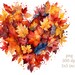 Autumn Heart Clipart. Floral Clipart, Leaves Clip Art, Fall Boho ...