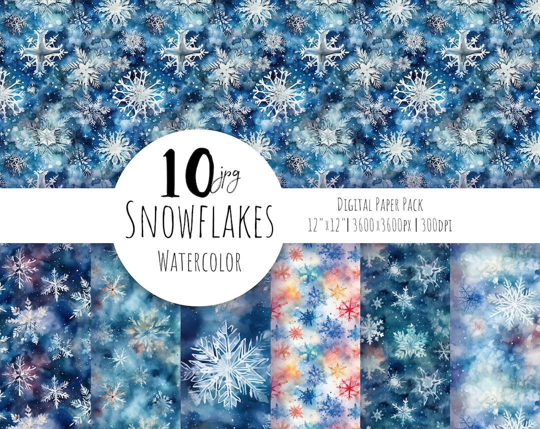 Snowflakes Digital Paper, Seamless Pattern, Sky Pattern. Snow Clipart ...