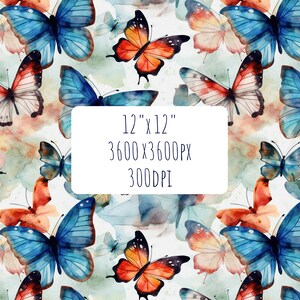 Butterfly Digital Paper, Seamless Pattern, Flower Pattern. Floral ...