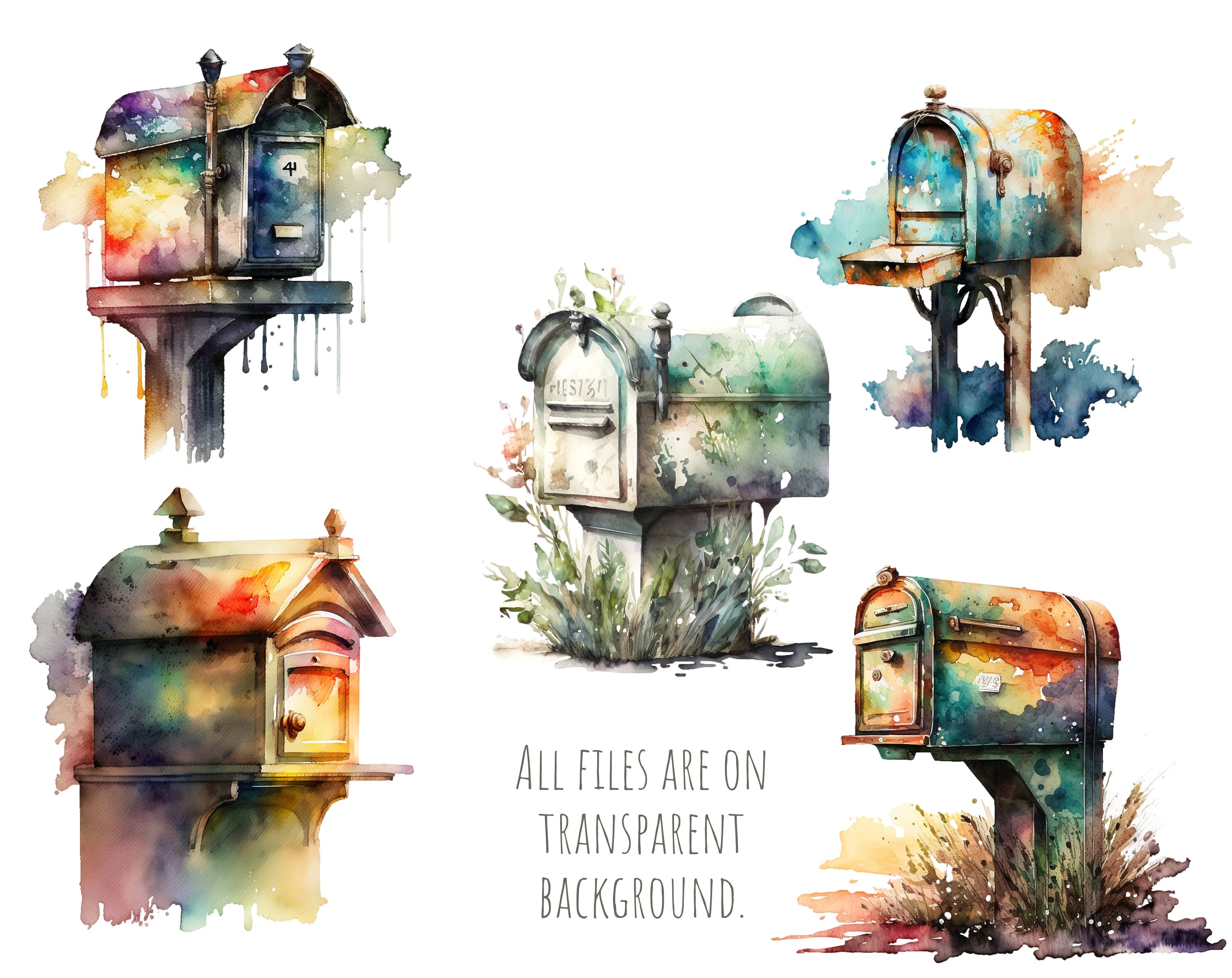 Mailbox Clipart. Mail Clipart. Vintage Clipart Retro Clip - Etsy Australia