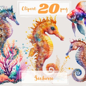 Seahorse Clipart, Nautical Clipart. Ocean Animal. Sea Animals Clip Art ...