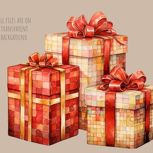 Christmas Gift Clipart. Present Clipart. Christmas Clipart. Red Gold ...