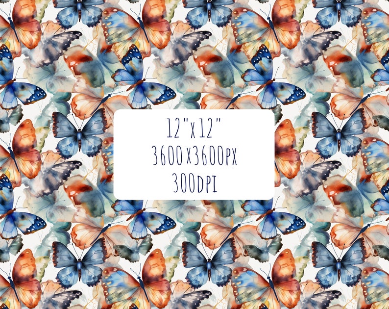 Butterfly Digital Paper Seamless Pattern Flower Pattern. - Etsy
