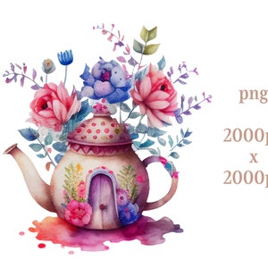 Love Clipart, Tea Time Clip Art, Png. Digital Watercolor. Free ...