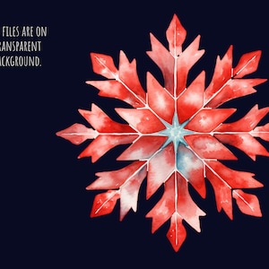 Red Snowflakes Clipart, Snow Clipart, Winter Clipart, Christmas ...