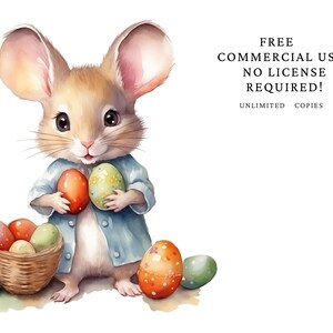 Easter Clipart, Easter Mouse Clipart, Spring Clipart, Boho Easter, Junk ...