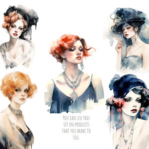 Decadent Lady Clipart, Woman Clipart, Girl's Birthday, Vintage Clipart ...