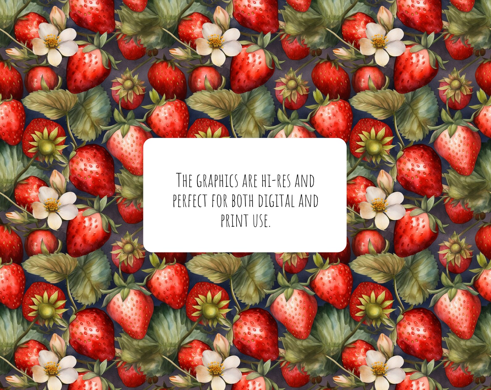 Strawberry Digital Paper, Berries, Seamless Pattern, Summer Pattern ...