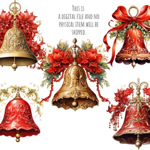 Red Christmas Bell Clipart. Ornamental Clipart. Christmas Clipart ...