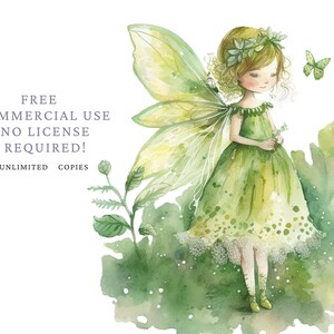 Green Fairy Clipart: St. Patrick's Day Watercolor Pixie PNG (digital ...