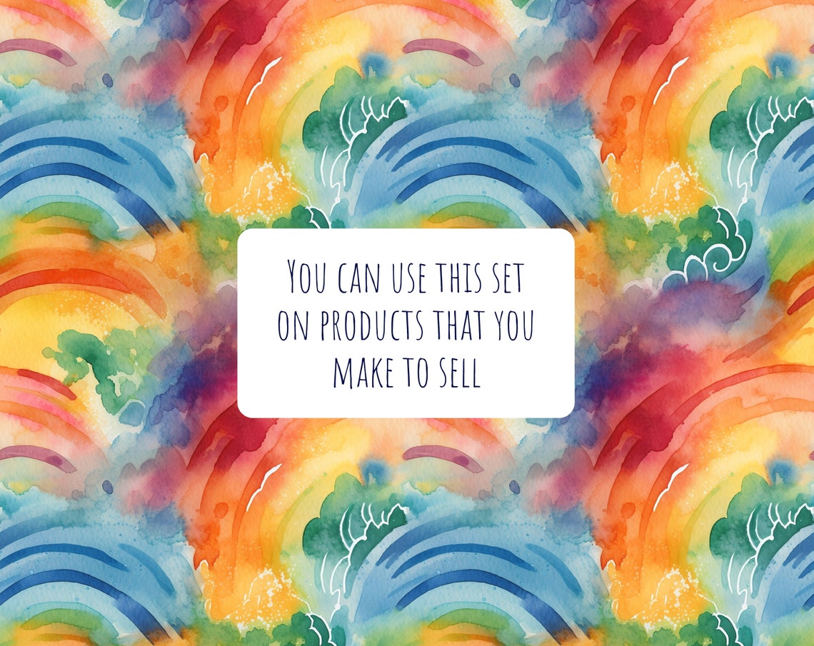 Rainbow Digital Paper Seamless Pattern Colored Pattern. - Etsy