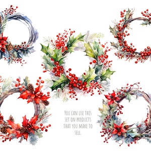 Christmas Wreath Clipart. Christmas Decorations Clipart. Christmas ...