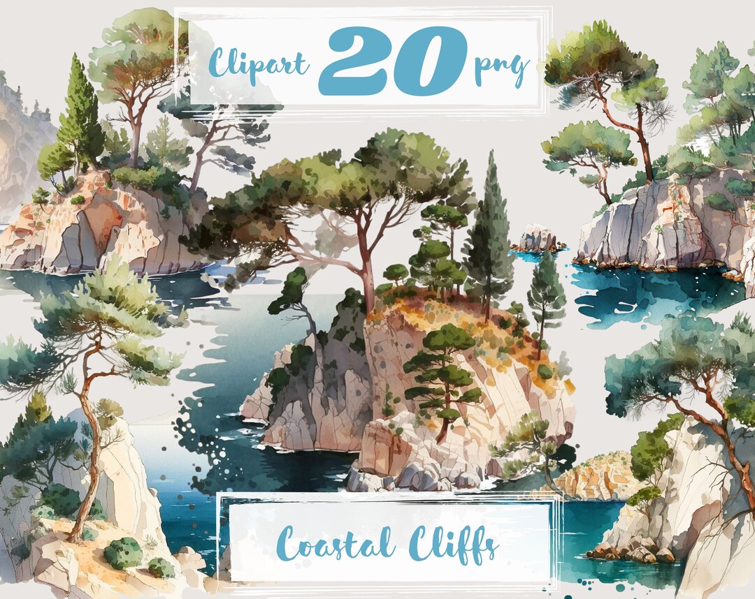 Costal Cliffs Clipart, Rock Clipart, Sea Clipart, Seaside Clip Art ...
