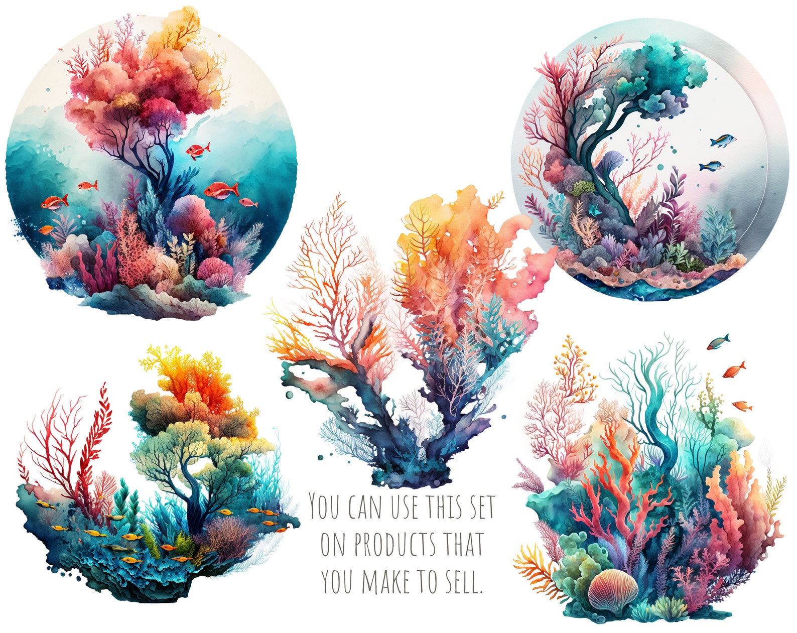 Coral Reef Clipart Nautical Clipart. Ocean Clipart. Sea Clip - Etsy