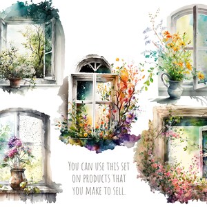 Window Clipart, Spring Windows Clip Art, Png. Digital Watercolor. Free ...
