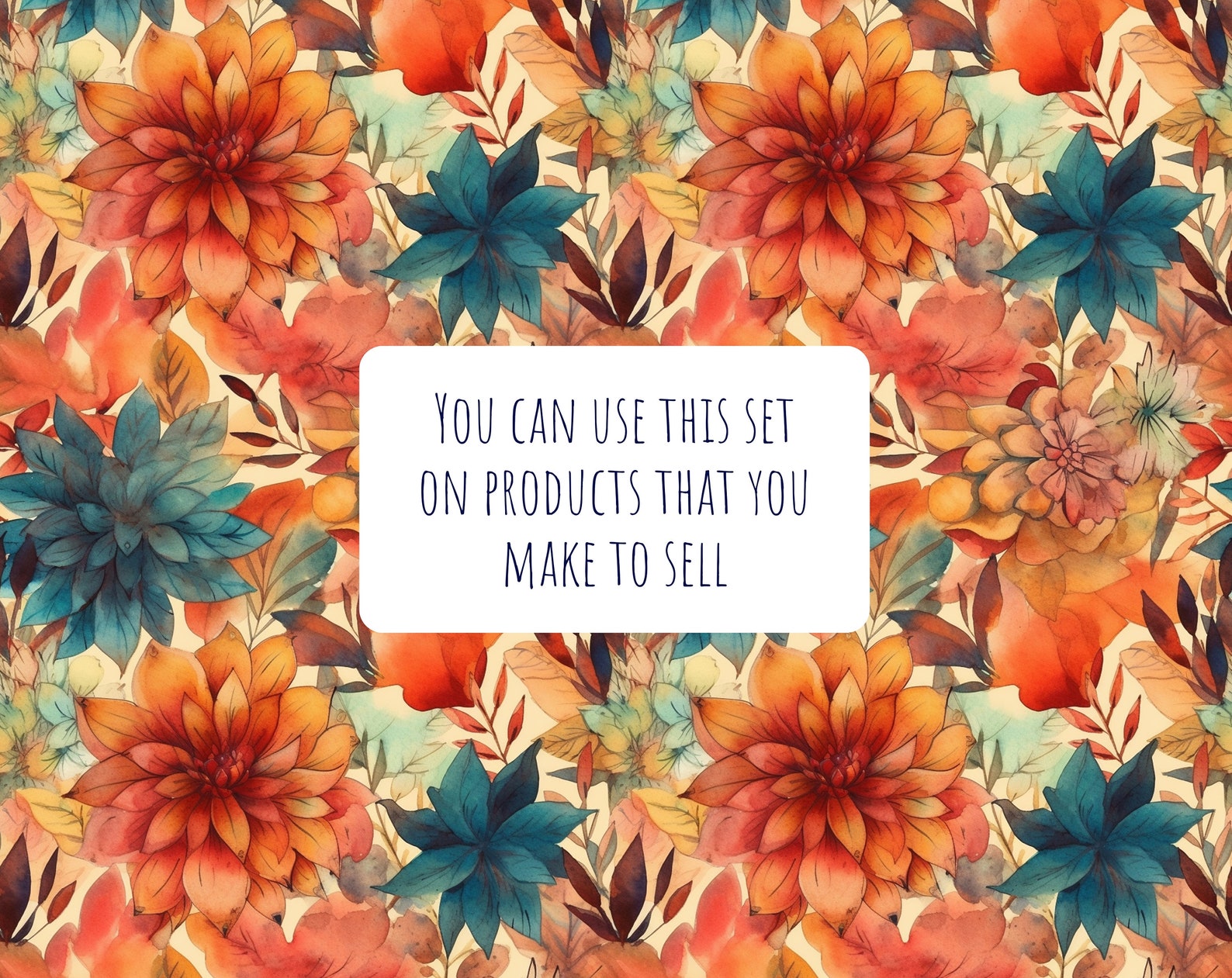 Fall Flowers Digital Paper, Seamless Pattern, Autumn. Floral Clipart ...