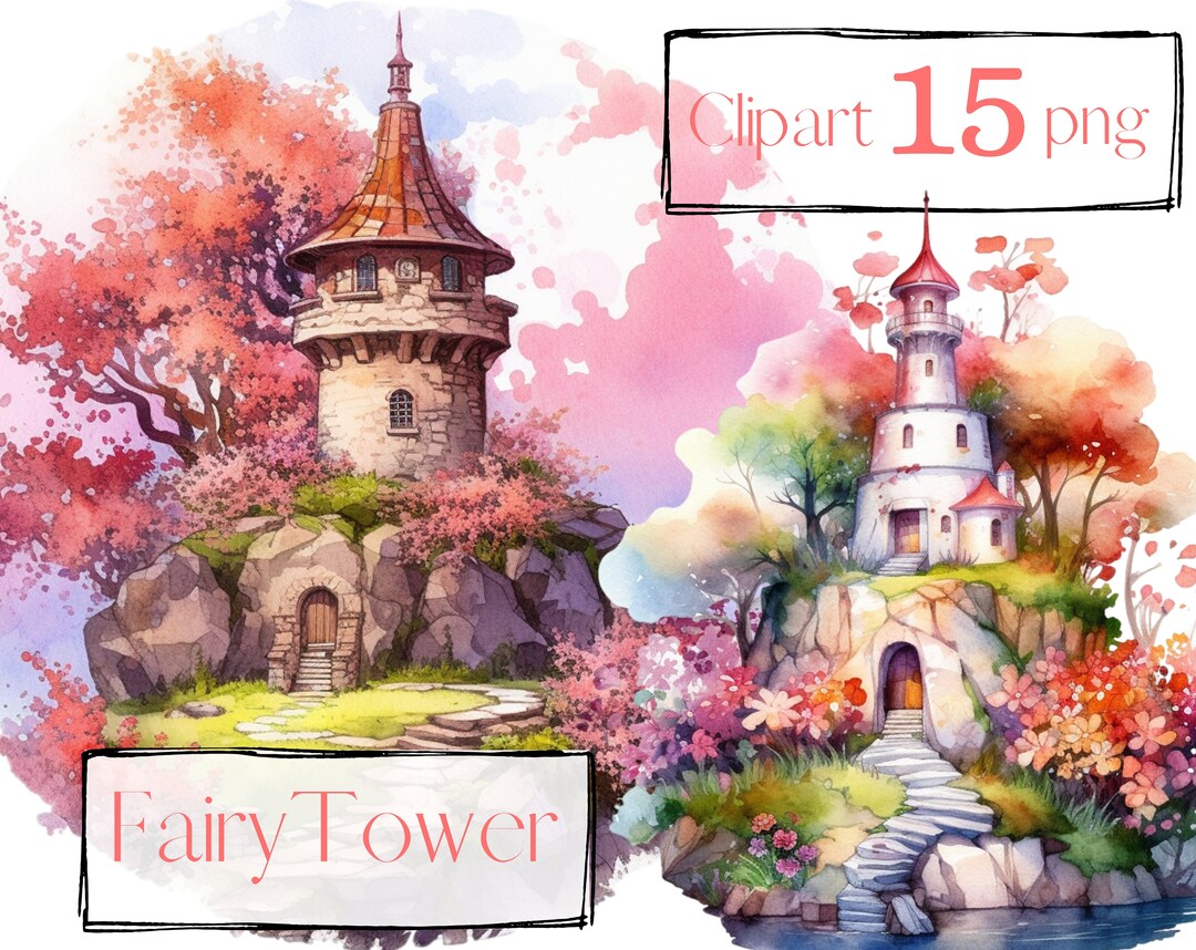 Fairy Tower Clipart, Castle Clipart, Png. Magic Palace. Elf Village ...